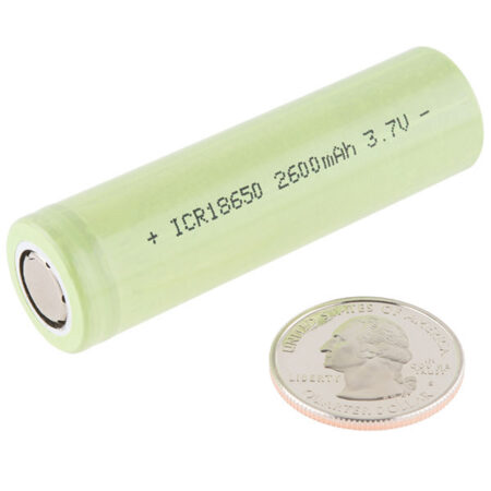 Lithium Ion Battery - 18650 Cell (2600mAh, Solder Tab) - RoboShop BD